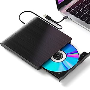 Dainty External Compatible with Bluray Drive Compatible with Reading DVD CD BD Drive, Suitable for USB3.0 and Type-C Port, Windows XP/7/8/10/11MacOS PC, Silent and high Speed