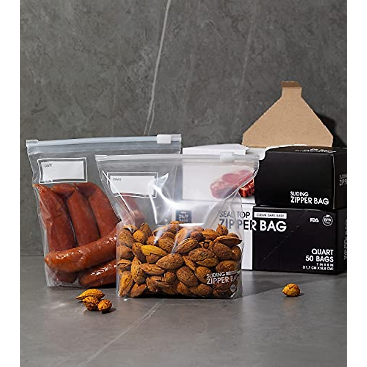 24/7 Bags | Slider Storage Bags, 2 Gallons with Expandable Bottom, 80 Count (4 Packs of 20)