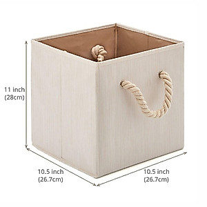 ENOVA HOME Fabric Bamboo Style Storage Box Set Storage Basket Fabric Organizer Storage Organization (Set of 4)