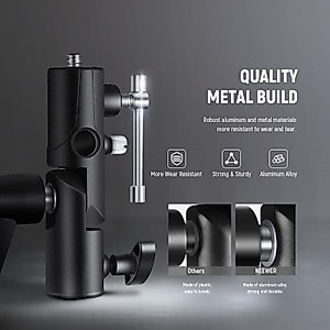 NEEWER Camera Flash Bracket H Type Mount with Umbrella Softbox Holder, 180° Swivel Adjustable Metal Light Stand Adapter with 1/4" to 3/8" Screw Adapter for Speedlite LED Light Stand Tripod (2 Pack)