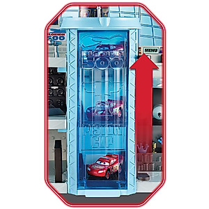 Mattel Disney and Pixar Cars Garage Playset with Lightning McQueen & Cruz Ramirez Toy Cars, Florida Speedway Mega 3-Level Garage