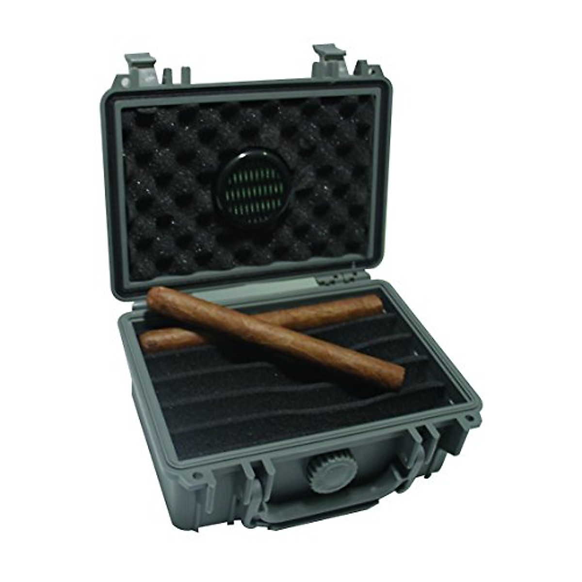 F.e.s.s. Armour Waterproof Crushproof Air Tight Floats On Water Grey Travel Cigar Humidor Capacity 10-15 Cigars