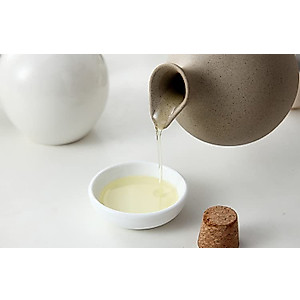 Elsjoy Set of 2 Ceramic Oil Vinegar Dispenser with Cork and Tray, 15 Oz Tabletop Oil Bottles Soy Sauce Jar, Decorative Olive Oil Stoneware Holder Vinegar Container for Kitchen