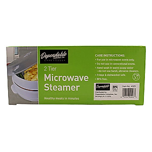 2 Tier Microwave Steamer Healthy Cooking Quick Fast Vegetables No Oil Needed! Cooks Up To 2 Dishes At One Time