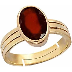 Kevat Gems Natural Certified Hessonite Garnet/Gomed 4.00-11.00 Ct. Gemstone Unisex Ring in Panchadhatu (Cooper),Birthstone Jewelry (6.00 Ct., Women)