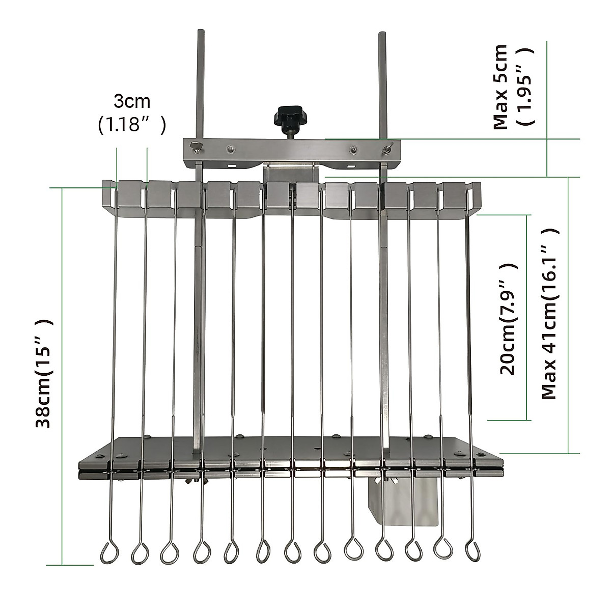 Rotisserie Kit Universal Replacement Auto Flip Skewer Kebab Barbecue Grill Z5N 13pcs skewers Quick Install Portable spit Outdoor Camping BBQ kebabish Free Width Adjustment Cooking Tool Accessories