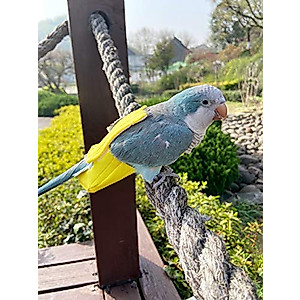 HEZHUO Parrot Bird Diapers, Birds Flight Suit, Parrot Clothes, Pet Animal Costumes, Bird Clothes, Cockatiel Bird Diaper, Pet Bird Diapers, Parrot Flight Suit, Bird Parrot Clothes (Yellow, M)