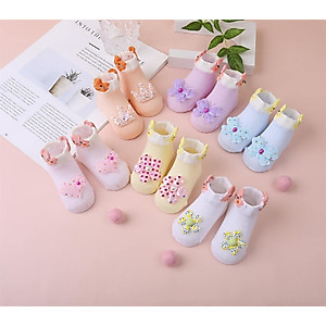 BOMAIS 20 Packs Newborn Baby Girls Socks, 0-24 Months Bow Pattern, (12-24 Months, SET1)