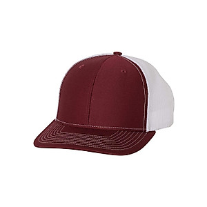 RICHARDSON Cardinal/White 112 Mesh Back Trucker Cap Snapback Hat