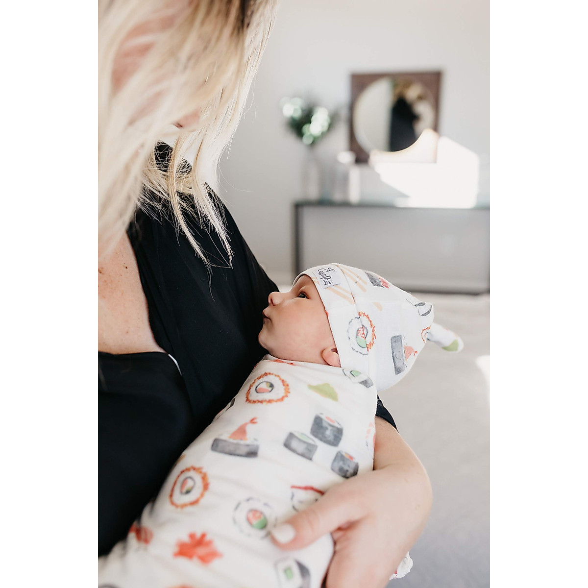 Large Premium Knit Baby Swaddle Receiving Blanket "Baja" by Copper Pearl