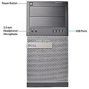 Dell Optiplex 9010 Tower Premium Business Desktop Computer (Intel Quad-Core i5-3470 up to 3.6GHz, 8GB DDR3 Memory, 2TB HDD + 120GB SSD, DVD, WiFi, Windows 10 Professional) (Renewed)