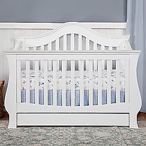 Davinci Ashbury 4-in-1 Convertible Crib with Toddler Bed Conversion Kit in Warm White, Greenguard Gold Certified