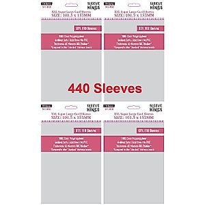 Sleeve Kings XXL Super Large Card Sleeves 101.5 X 153 mm (4x110 Pack, 440 Sleeves)