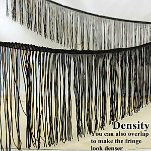 IDONGCAI 10 Yards Sewing Fringe Trim-6 inch Wide Tassel for DIY Craft Clothing and Dress Decoration (Black)