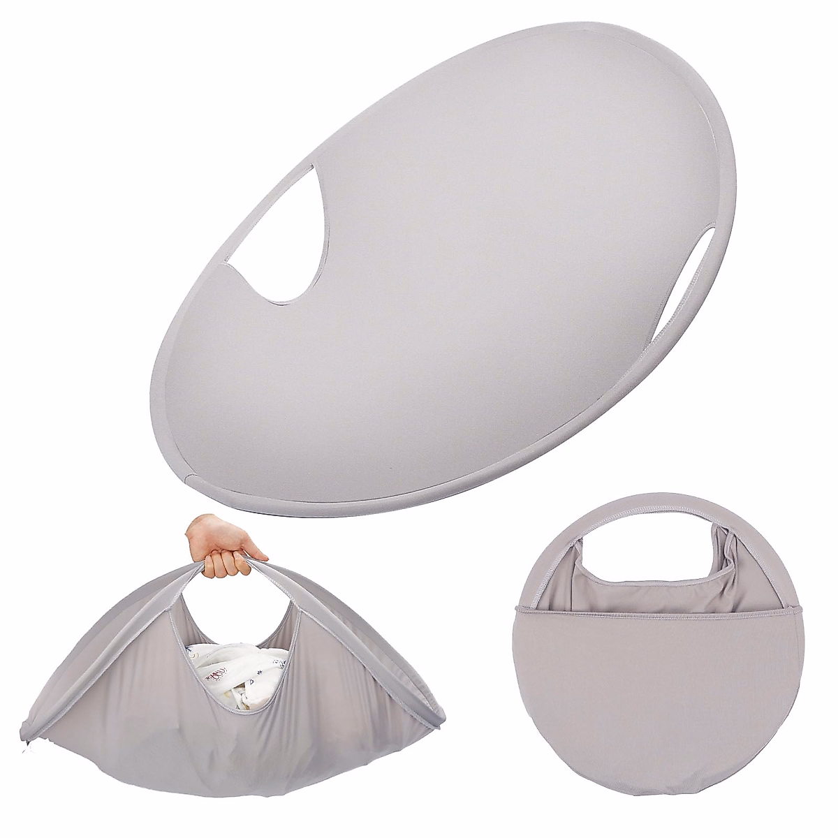 ZIMUHENAI 26" Collapsible Laundry Basket, Larger Popup Laundry Basket for Dryer, Portable Laundry Hamper for Clothes Storage and Easy to Use(Grey)