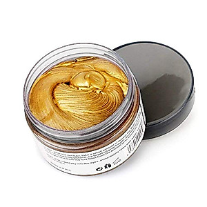 MOFAJANG Unisex Hair Wax Color Dye Styling Cream Mud, Natural Hairstyle Pomade, Washable Temporary,Party Cosplay (Gold)