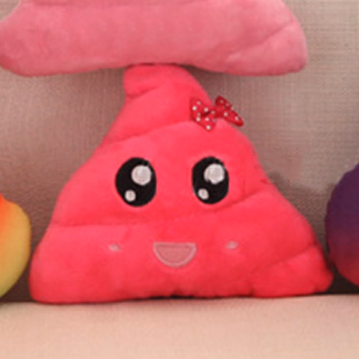 ABOOFAN Plush Toy Plush Pillow Soft Plush Poop Pillow Pink Plush Cushion Plush Pad
