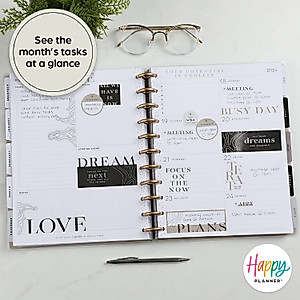 Happy Planner 2023 Daily Diary and Calendar, 18-Month Daily, Weekly, Monthly July 2023–Dec. 2024 Planner Diary, Dashboard Layout, Modern Months Theme, Big Size, 27.94 x 21.59 cm (8 1/2" x 11")