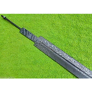 Damascus Steel Blank Blade Custom Handmade 32" Damascus Sword Blank Blade for knife making