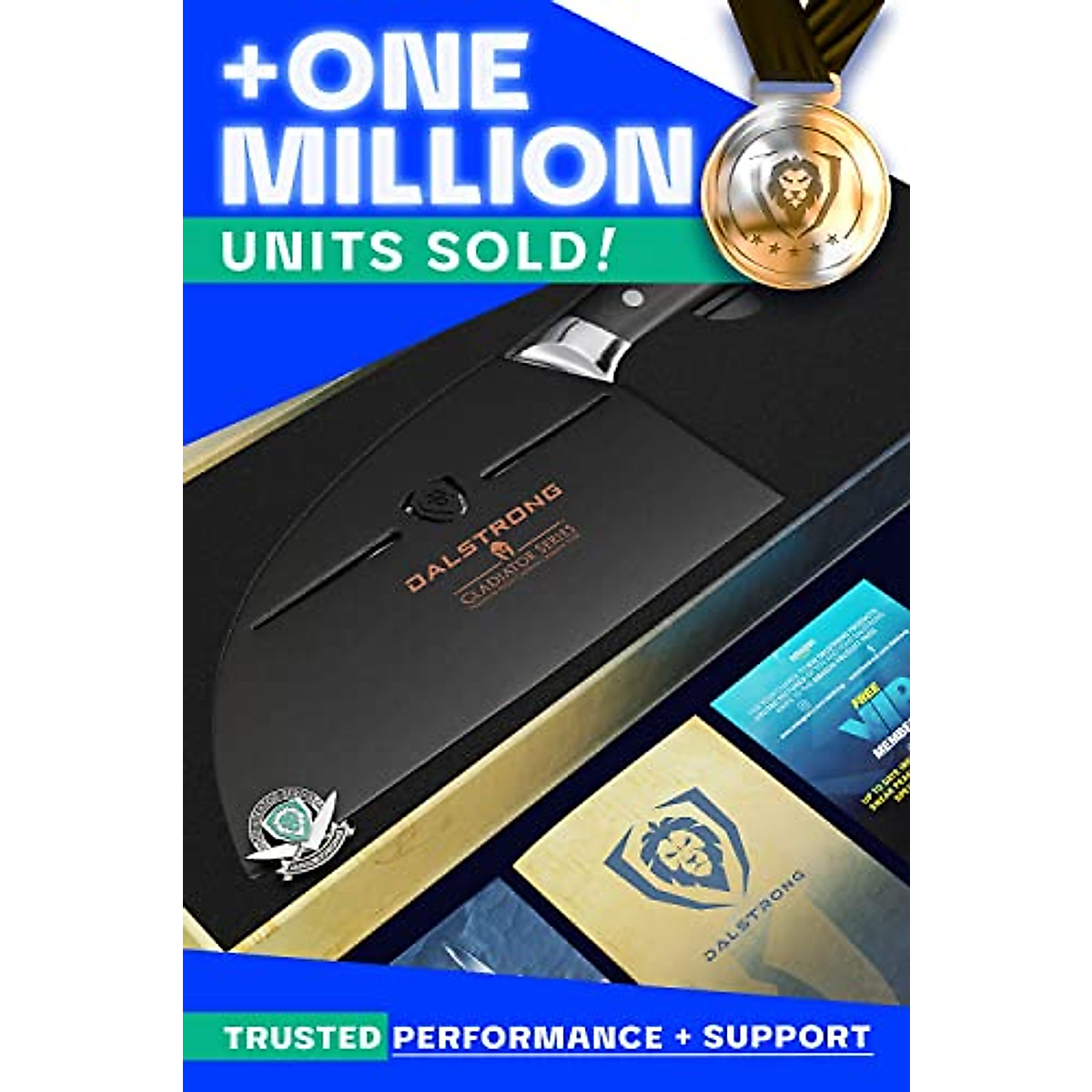 Dalstrong Serbian Chef Knife - 7.5 inch - Gladiator Series Elite - German HC Steel - Meat Cleaver Knife - Hammered Blade Finish - Razor Sharp Kitchen Knife - G10 Handle - w/Sheath - NSF Certified