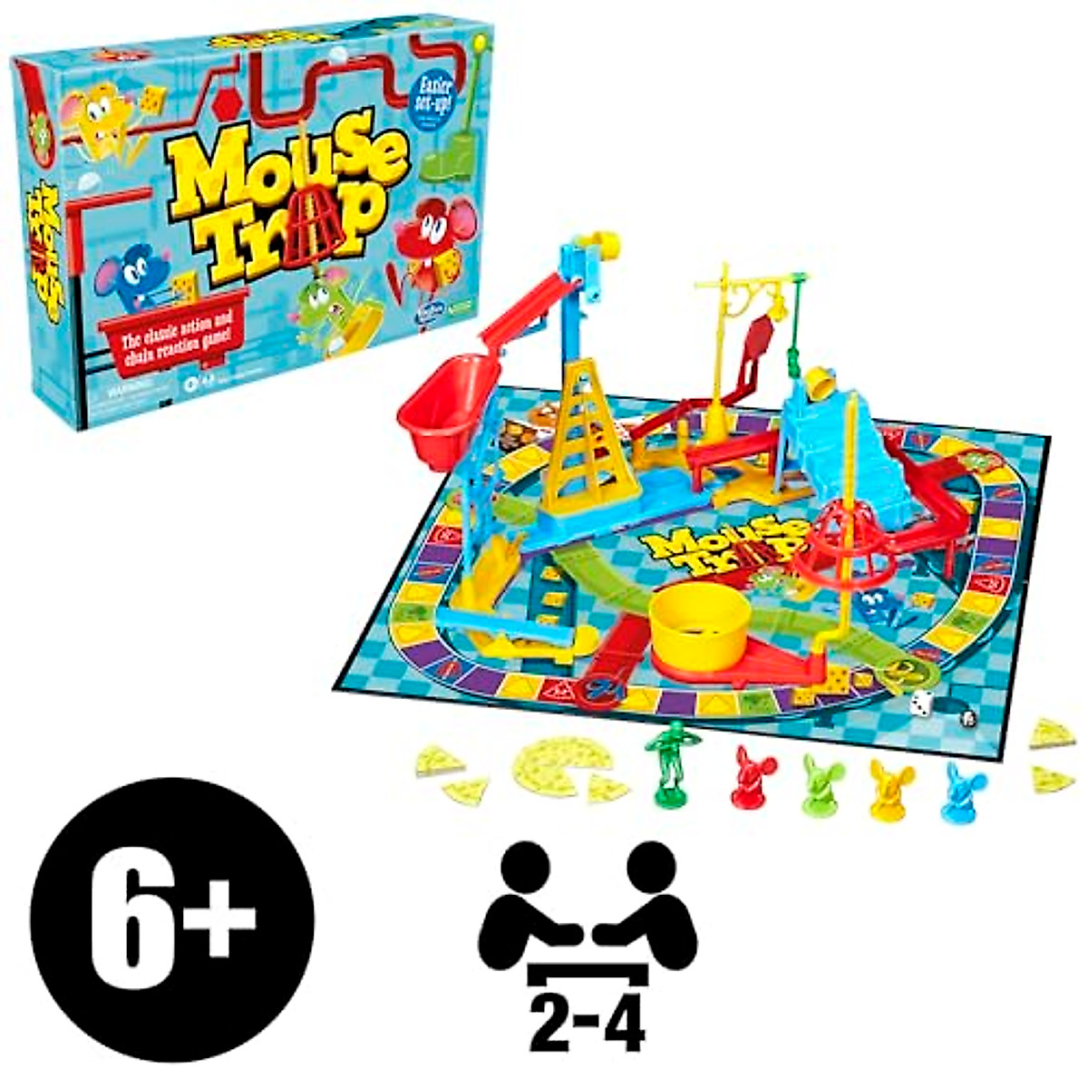 Hasbro Gaming Mouse Trap Kids Board Game, Family Board Games for Kids, Easier Set-Up Than Previous Versions, Kids Games for 2-4 Players, Kids Gifts, Ages 6 and Up
