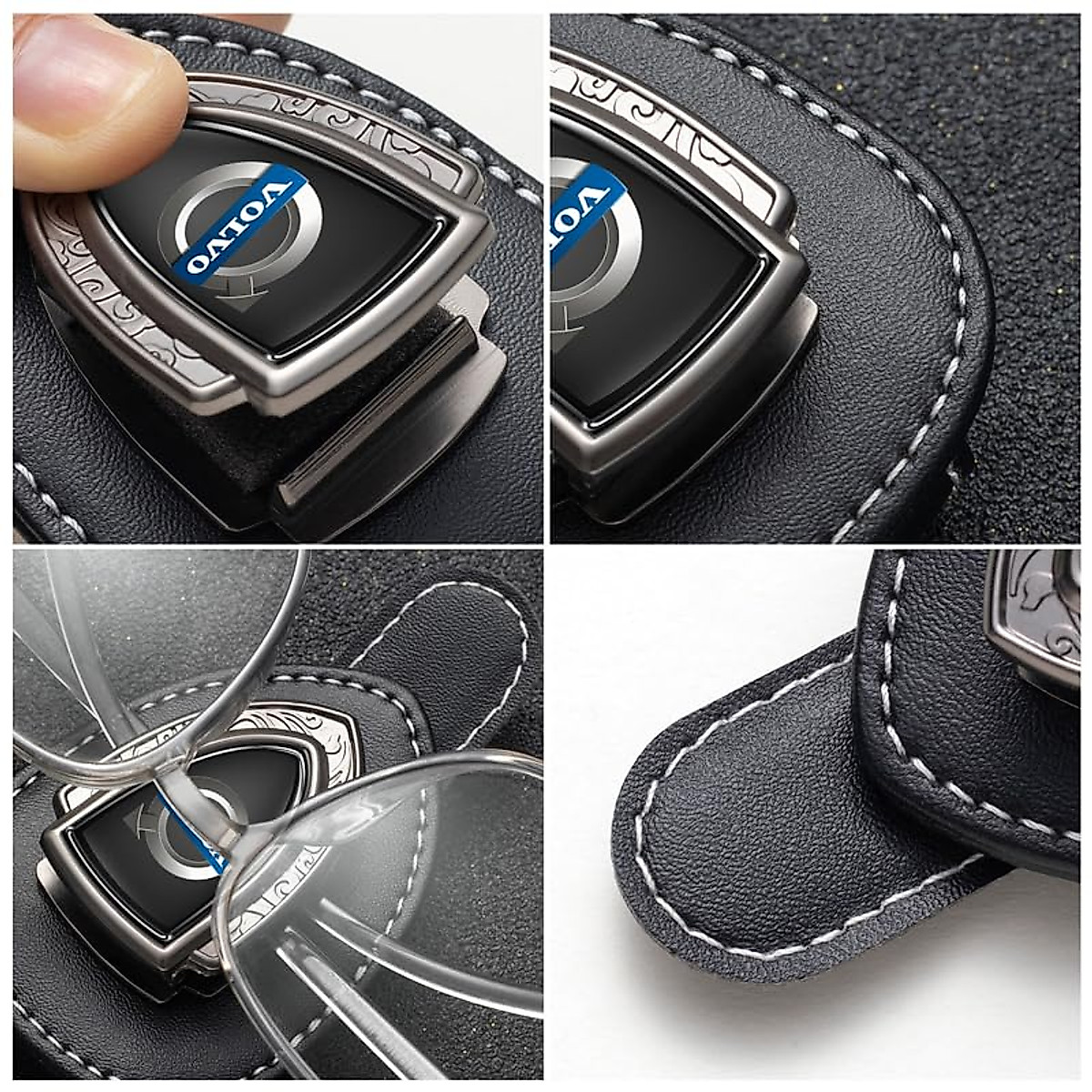 achard Car Sunglasses Holder for Volvo XC40 XC60 XC90 V90 V60 S90 S60 2016-2020 2021 2022,Car Sun Glasses Holder Ticket/Card Clip,Eyeglasses Hanger for Car Visor Accessories,Car Sunnies Holder