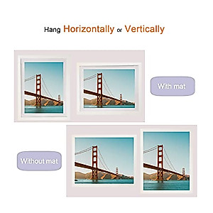 10x14 Wood Picture Frame Diamond Painting Frames Display 10x14in / 25x35cm Without Mat or 8x12in / 20x30cm with Mat 10x14 Frame for Photo Poster Puzzle Diamond Art Gallery Wall Hanging - White 2 Pack