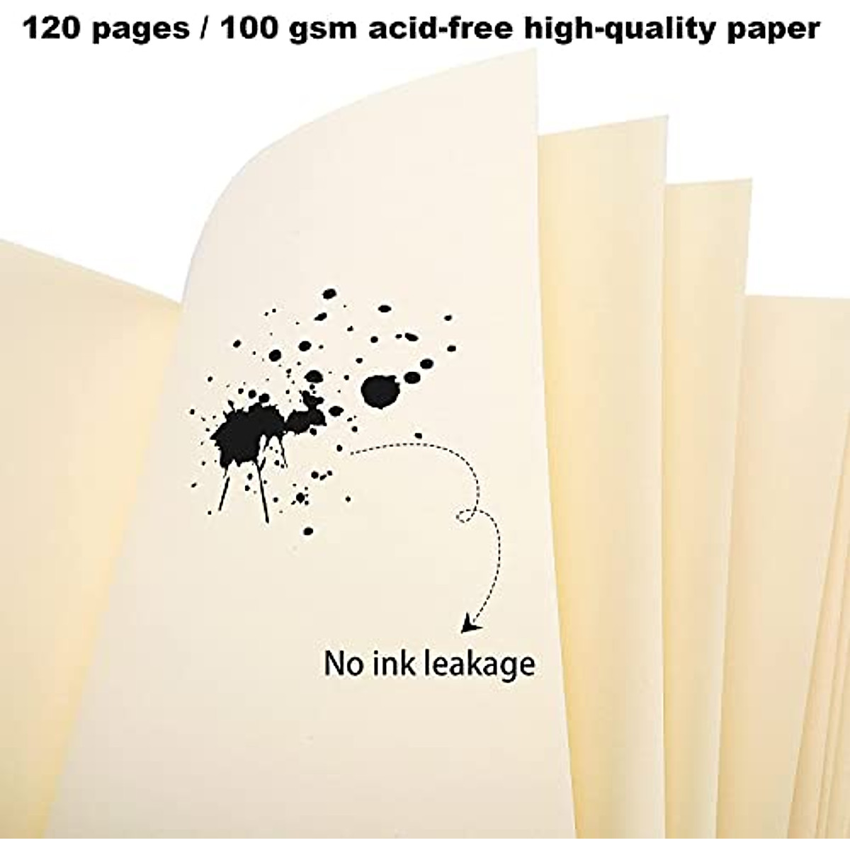 EOOUT 3pcs Blank Notebook, Hardcover Sketchbook Unlined Notebook, 120 Sheets, 100gsm Paper, 5.6 x 8.2in, Journal for Drawing, Art, Travelers Ideal Gifts, Students and Office Supplies