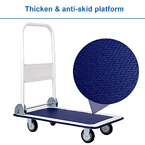 TimmyHouse Push Cart Dolly Platform Hand Truck Warehouse Mover Heavy Duty Folding Warehouse