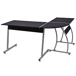 YUHI-HQYD Corner Desk,Computer Desk,Gaming Desk,Home Office Desks,Studio Desk,Desk Corner Computer Desk Gaming Table Workstation for Home Office, L-Shaped Black.