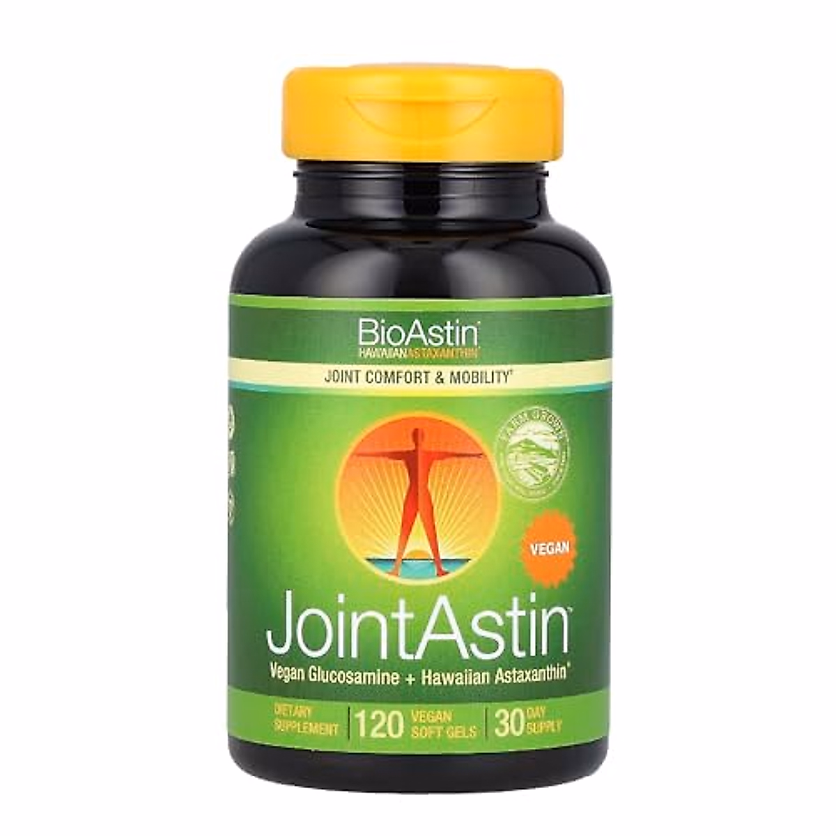 Nutrex Hawaii JointAstin - 12 mg, 120 Softgels - Joint Support Supplement with Glucosamine & BioAstin Hawaiian Astaxanthin - Farm-Direct Antioxidant Supplement Joint, Eye, Skin & Immune System Health*