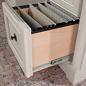 Sauder Palladia Executive Home Office Desk in Glacier Oak, Glacier Oak Finish