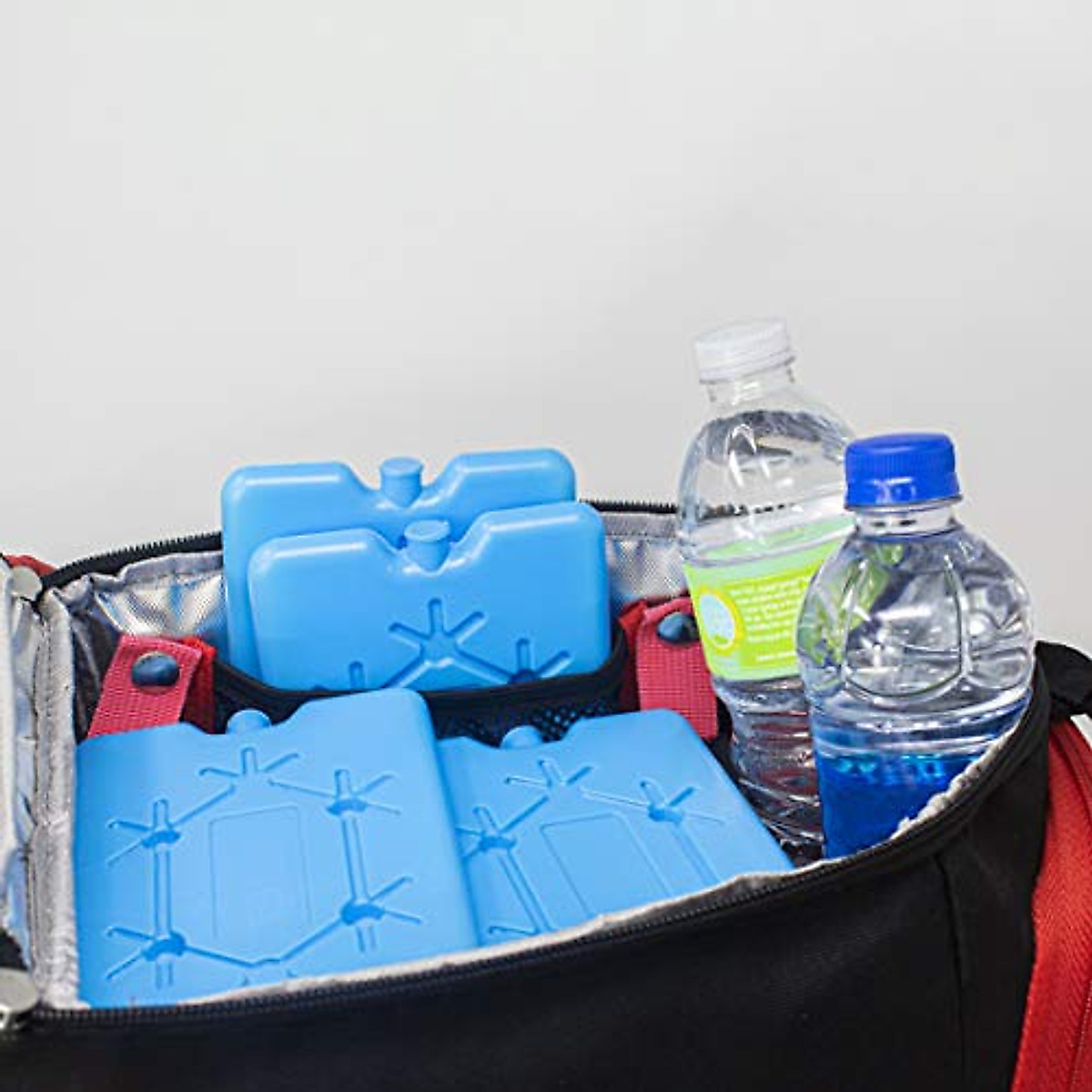 Kona Ice Packs for Lunch Bags - No Ice Required - Reusable Long Lasting (-5C) Small Thin Freezer Packs - Freezes in 25 Minutes (4)