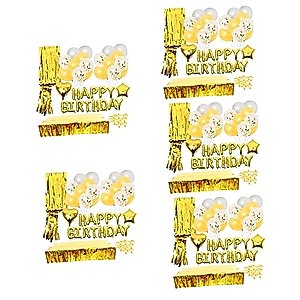 Totority 5 Sets balloon party decorations golden balloons baby balloons gold tablecloth birthday confetti balloons birthday latex balloons girl birthday party decorations birthday balloons