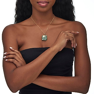 PalmBeach 14K Yellow Gold Genuine Green Jade Good Luck Elephant Charm Pendant (33mm)