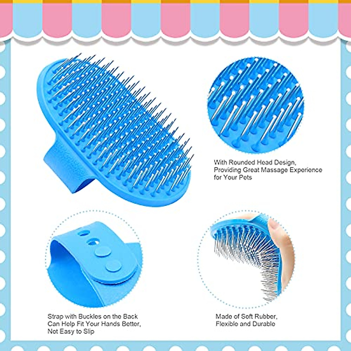 Rabbit Grooming Kit, Rabbit Brush for Shedding with Bunny Nail Clipper, Rabbit Nail Trimmers with Pet Combs for Hamster Guinea Pig Ferret by KALAMANDA(6 Pack)