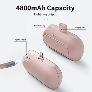 TQGX Small Portable Charger 4800mAh Ultra-Compact Cordless Fast Charger Mini Battery Pack Compatible with iPhone 14/13/12/11/8/7/6/XR/XS Max/Pro Max/AirPods