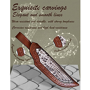 刀苑阁 Fixed Blade Knife Sheath Fits up to 8 Inch Blade,Leather Knife Sheaths Knife Holder Hunting Knife Sheath,Straight Knife Sheath Brown