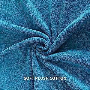 DJ Doris Bath Towels Set 6 Pack,2 Bath Towel,2 Hand Towel and 2 Washcloth,650 GSM,100% Cotton,Quick Dry,Ultra Soft and Highly Absorbent Luxury Hotel Quality for Bathroom (Blue)