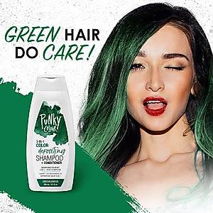 Punky Greengarious 3-in-1 Color Depositing Shampoo & Conditioner with Shea Butter and Pro Vitamin B that helps Nourish and Strengthen Hair, 8.5 oz