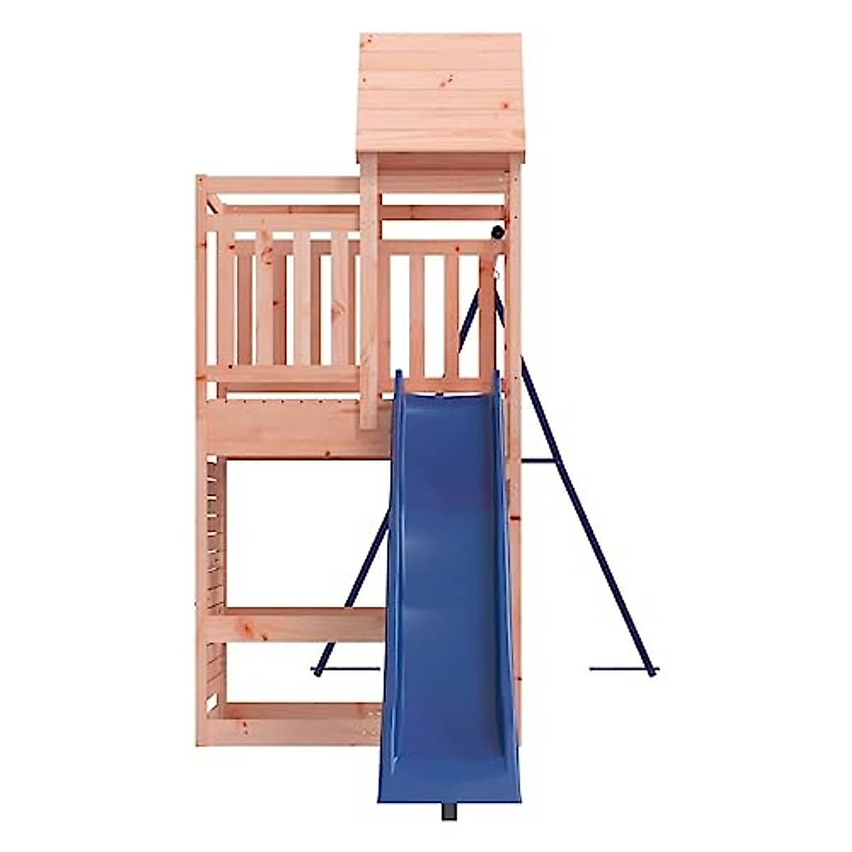 vidaXL Swing Set, Outdoor Backyard Wooden Playset Playground Equipment with Slide, Playground Set for Kids Age 3-8 Years, Solid Wood Douglas