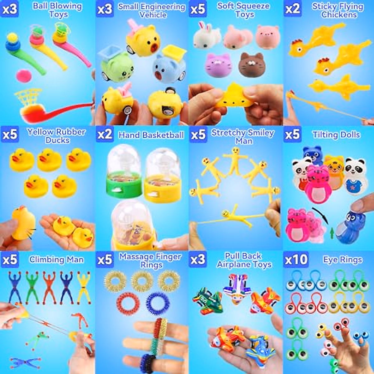 125 Pack Fidget Toys Assortment for Kids 4-8-12,Stress&Anxiety Relief Toys for Party Favors,Treasure Box Fillers,Classroom Prizes Rewards,Carnival,Pinata Stuffers