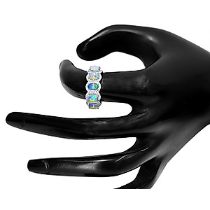 Natural Ethiopian Fire Opal Cabochon Ring 925 Sterling Silver October Birthstone Promise Ring Opal Jewelry Birthday Gift For Wife (Sterling Silver, 8.25 US)