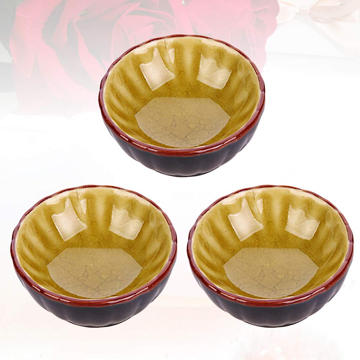 DOITOOL 3PCS para mini postres vinegar bowl serving bowl chip dip bowl appetizer tray mustard bowl seasoning dish dessert plate pickles headset essential oil dipping sauce bowl