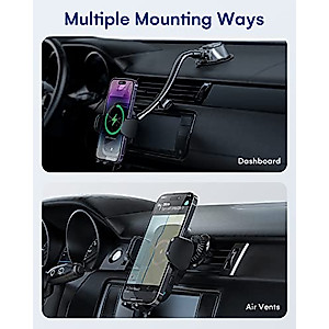 Wireless Car Charger, ZEEHOO 20W Fast Charging Auto-Clamping Car Mount, Dash Windshield Air Vent Wireless Car Phone Charger Holder for iPhone 14 13 12 11, Samsung S23 Ultra, LG, Pixel, etc
