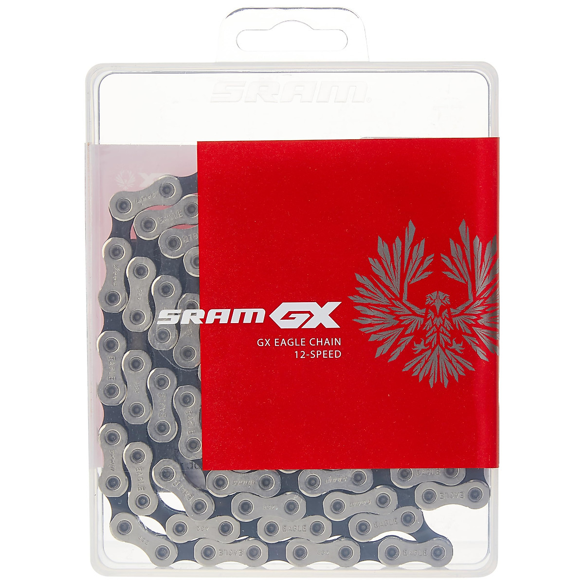 SRAM GX Eagle Hollow Pin 12-Speed Chain 126 links with PowerLock, Silver/Gray