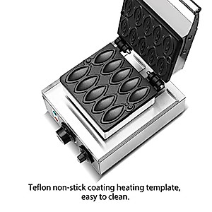 Mvckyi Commercial 10 PCS Small Size Abalone Shape Electric Waffle Maker with removable plates, Non Stick Vagina Waffle Machine Hot Dog Baker, Strange Shape Sausage Female Pussy Grill Waffle Baker for Party Snack Food