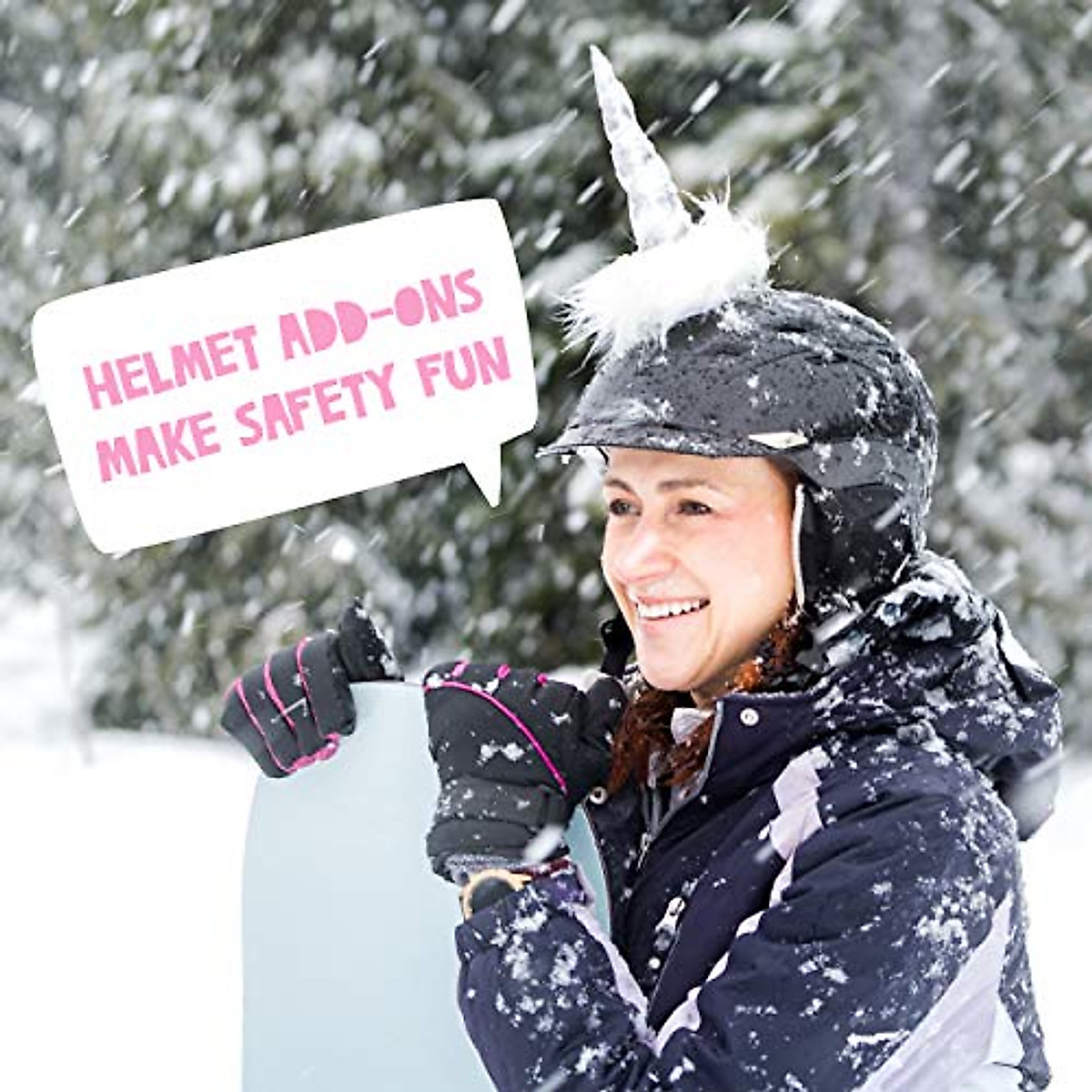 ParaWild Unicorn/Narwhal Helmet Accessories w/Sticky Hook & Loop Adhesive (Helmet not Included), Helmet Horn/Cover for Snowboarding, Skiing, Biking, Cycling etc for Kids and Adults