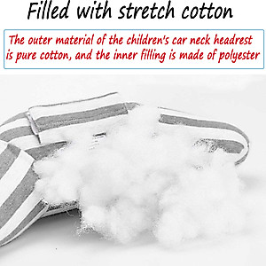 Car Seat Travel Pillow Neck Support Cushion Pad for Kids, WenMei Super Soft Headrest Shoulder Pad in Car, Universal Safety Belt Sleeping Pillow for Children Adults, Compatible with All Cars (Gray)