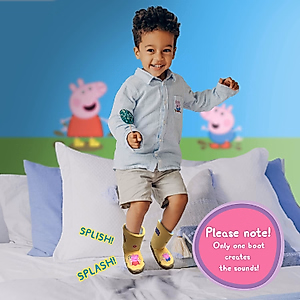 Peppa Pig Toys Muddy Puddle Boots with Sounds | Interactive Wearable Yellow Toy Wellies with Sound and Music activated as you Walk or Run